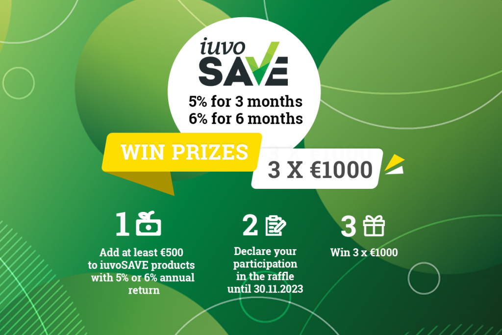 iuvoSAVE: Raffle for 3x1000 EUR prizes - Iuvo - Invest in loans. We made it safe | P2P Investing ...